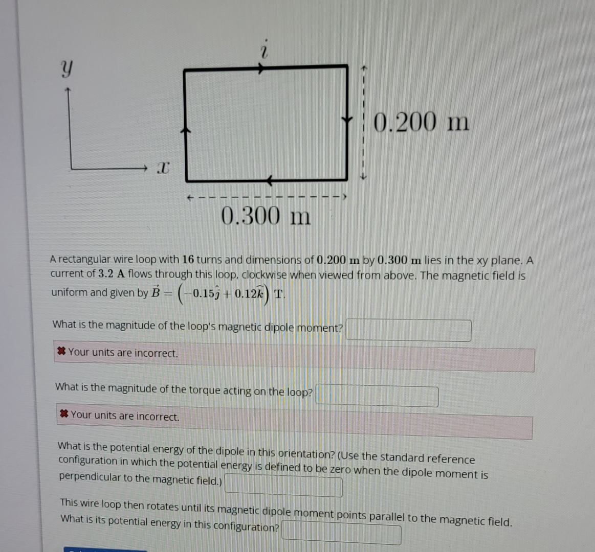Solved A rectangular wire loop with 16 ﻿turns and dimensions | Chegg.com