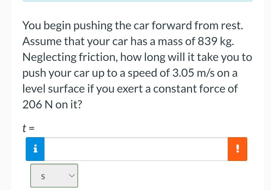 Solved You begin pushing the car forward from rest. Assume | Chegg.com Solved You begin pushing the car forward from rest. Assume | Chegg.com