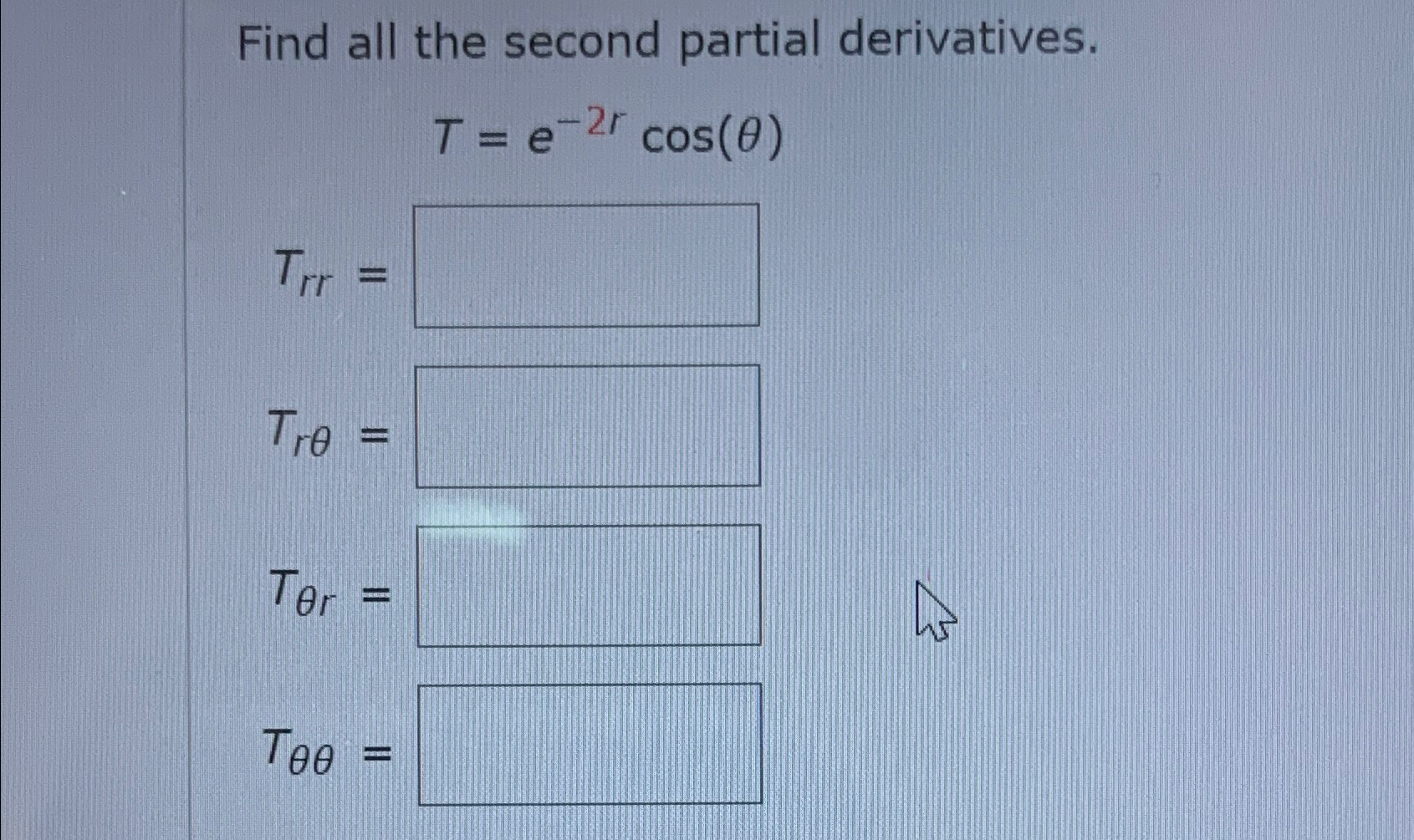 Solved Find all the second partial | Chegg.com