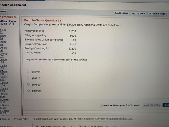 Solved Open Assignment Timer Calculator Full Screen Printer 