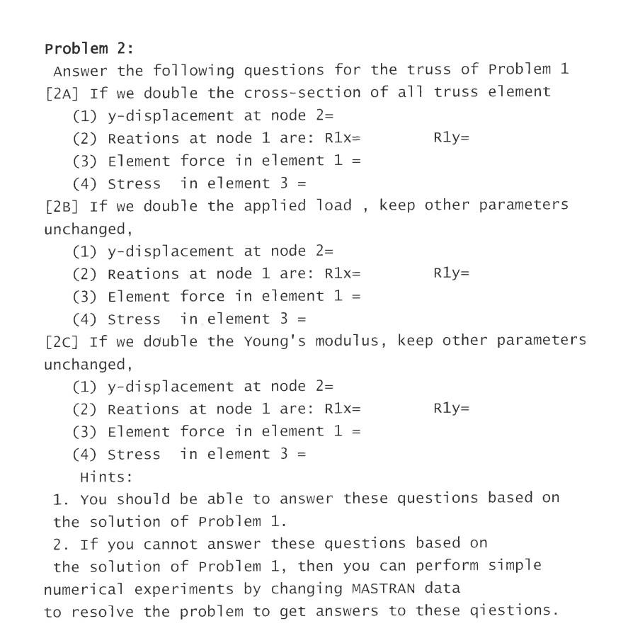 Problem 2: Answer the following questions for the | Chegg.com