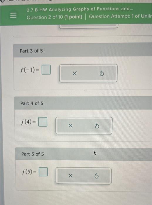 Solved 2.7 B HW Analyzing Graphs of Functions and... | Chegg.com