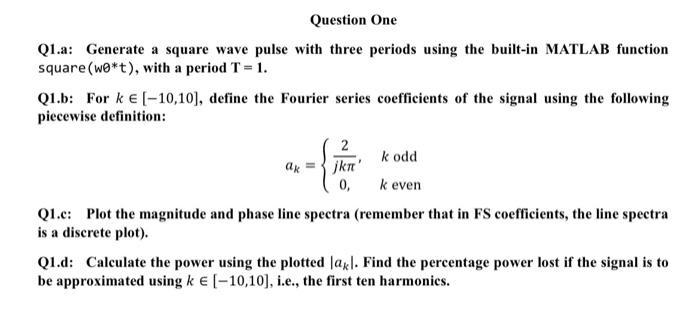 Solved Q1.a: Generate a square wave pulse with three periods | Chegg.com