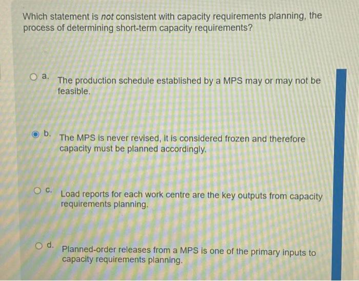 Solved Which statement is not consistent with capacity | Chegg.com
