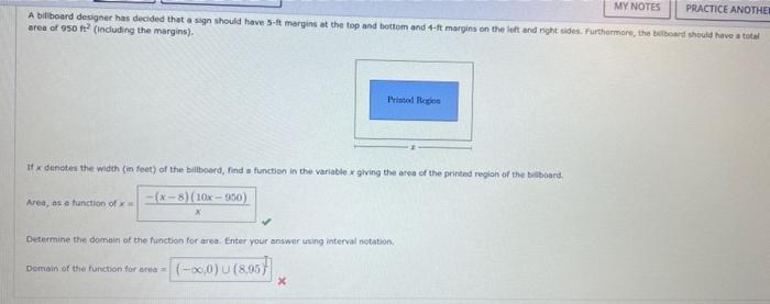 Solved area of 950ft2 (induding the margins). Area, as e | Chegg.com