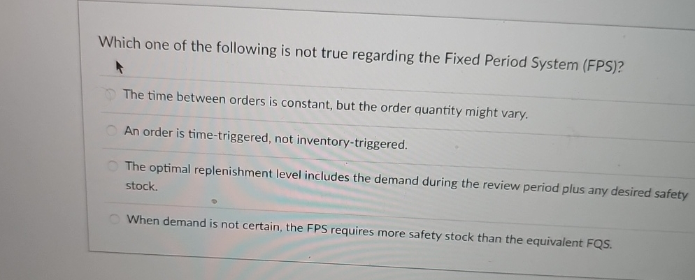 Solved Which one of the following is not true regarding the | Chegg.com