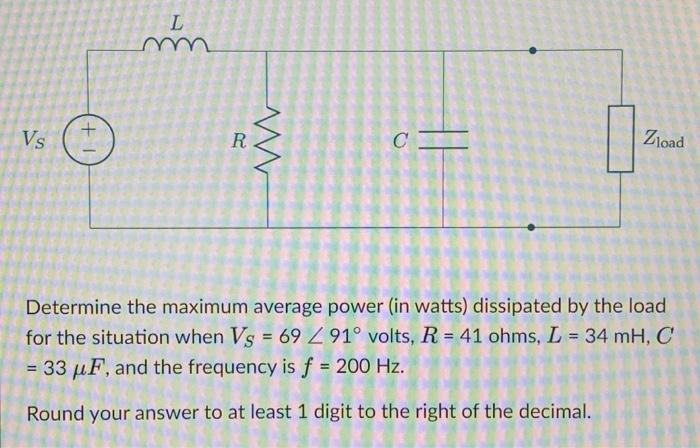 Solved Determine the maximum average power (in watts) | Chegg.com