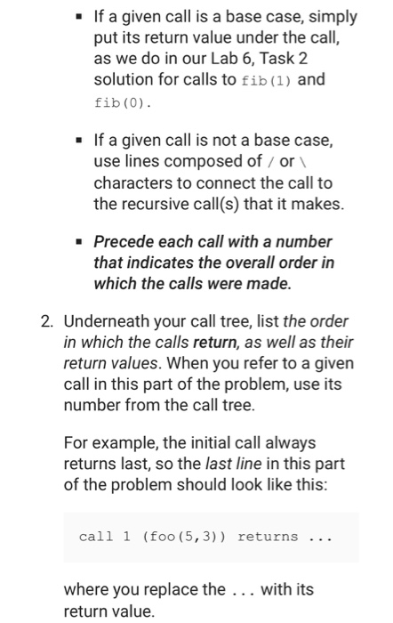 Solved In this problem, you will draw such a call tree to | Chegg.com