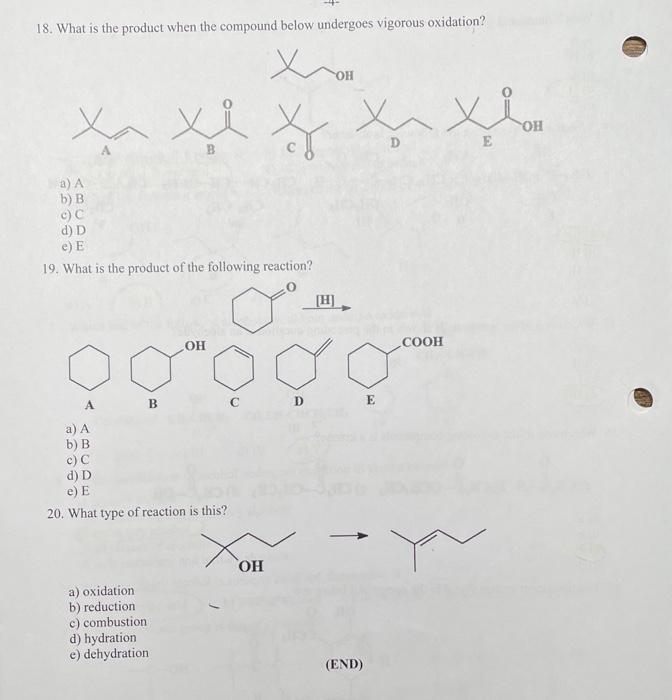 Solved 18. What is the product when the compound below | Chegg.com
