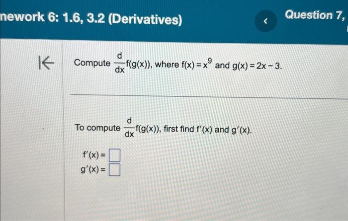 Solved work 6: 1.6, 3.2 (Derivatives) K Compute d dx To | Chegg.com