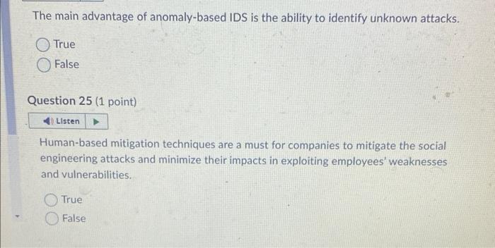 Solved The main advantage of anomaly-based IDS is the | Chegg.com