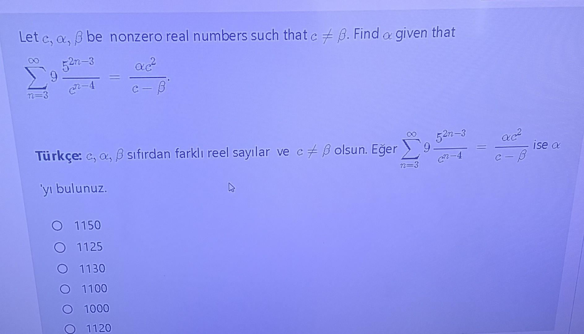 Solved Let C α β Be Nonzero Real Numbers Such That C β