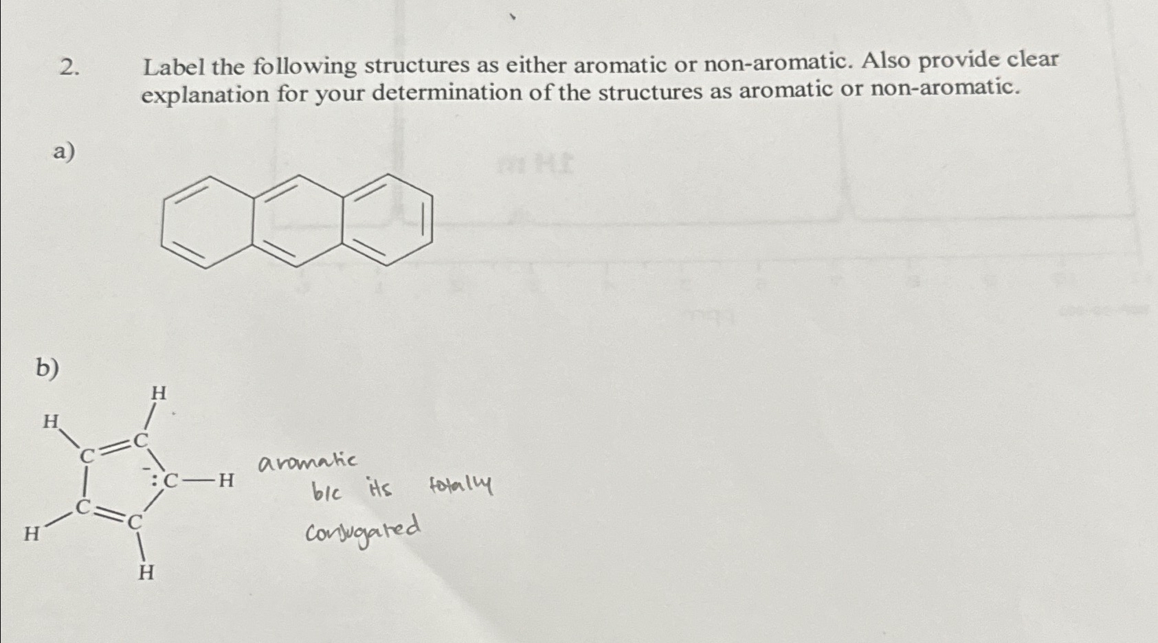 Solved Label the following structures as either aromatic or | Chegg.com