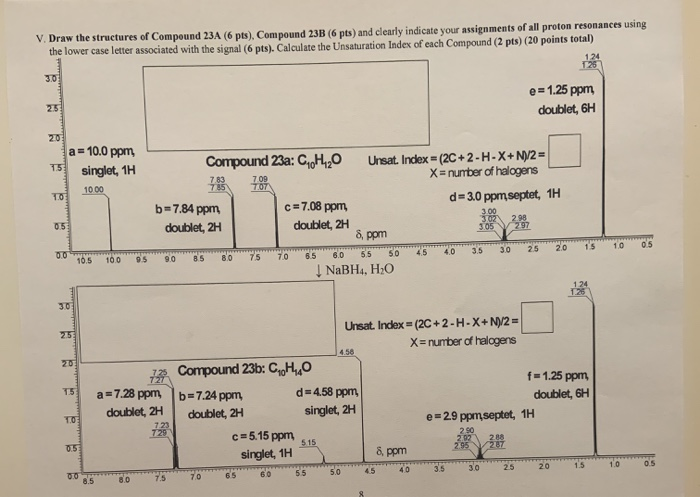Solved V. Draw the structures of Compound 23A (6 pts). | Chegg.com