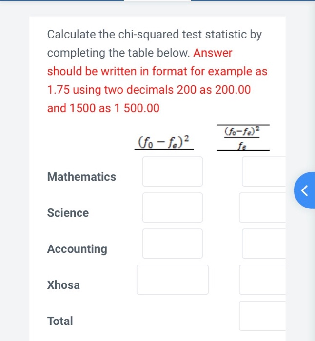 Calculate the chi-squared test statistic by | Chegg.com