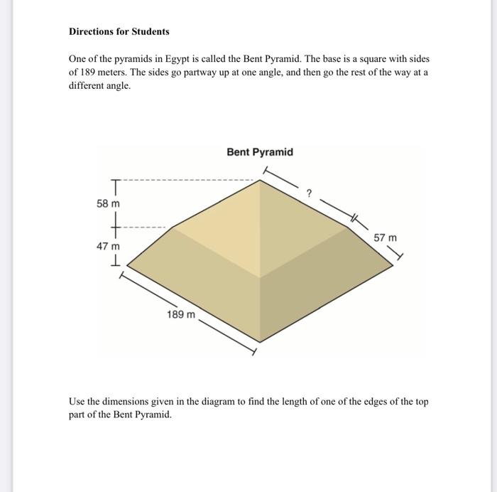 Solved Directions for Students One of the pyramids in Egypt | Chegg.com