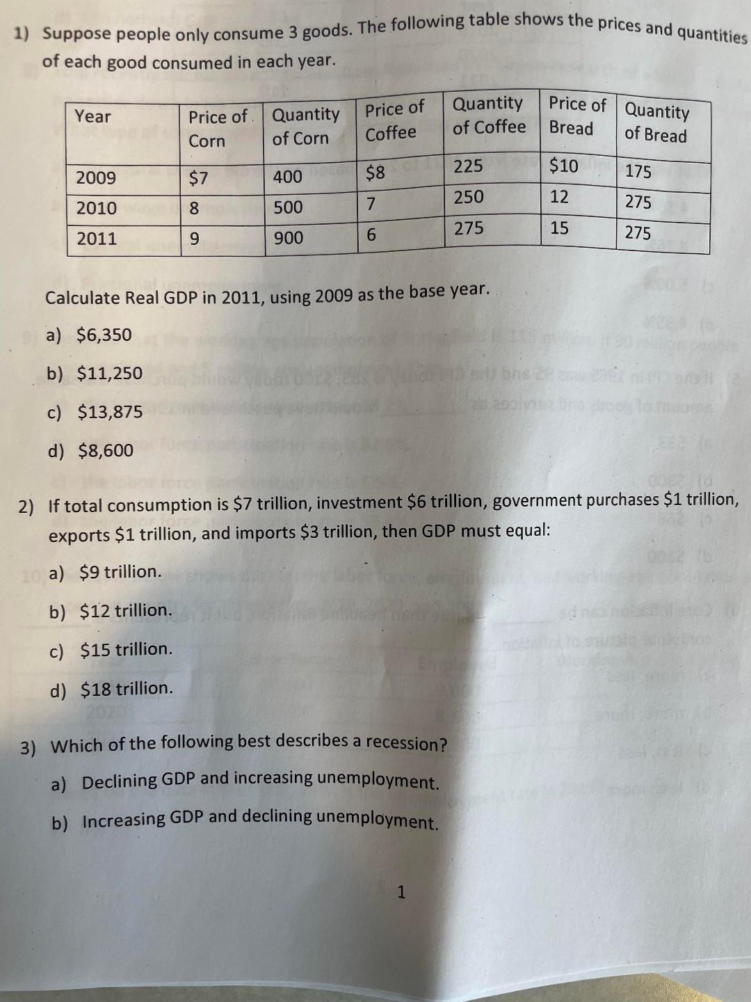 [Solved]: 1) Suppose people only consum