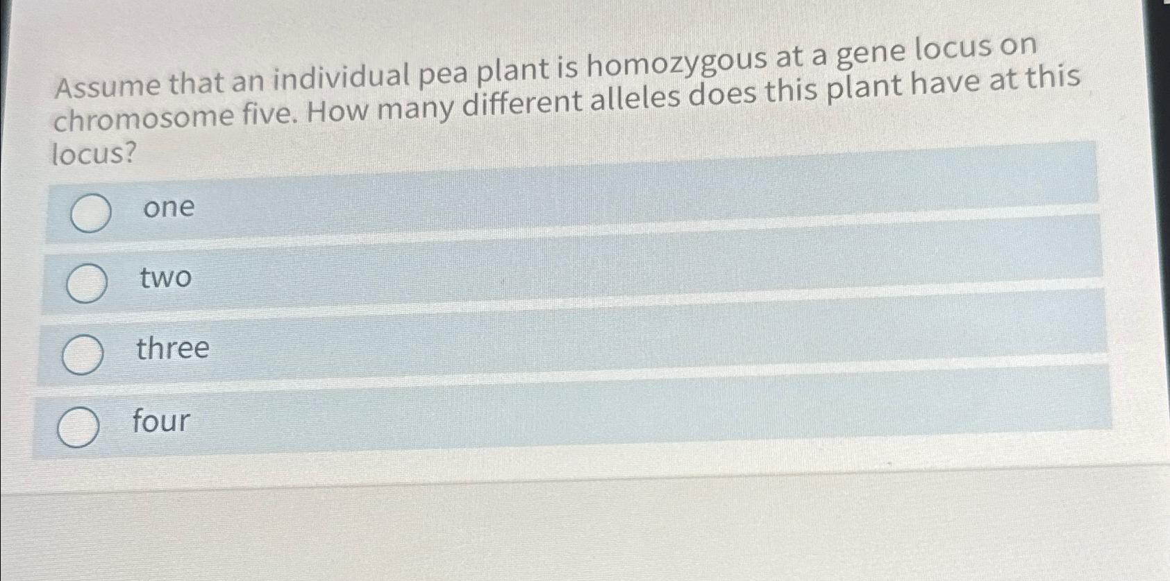 Solved Assume that an individual pea plant is homozygous at | Chegg.com