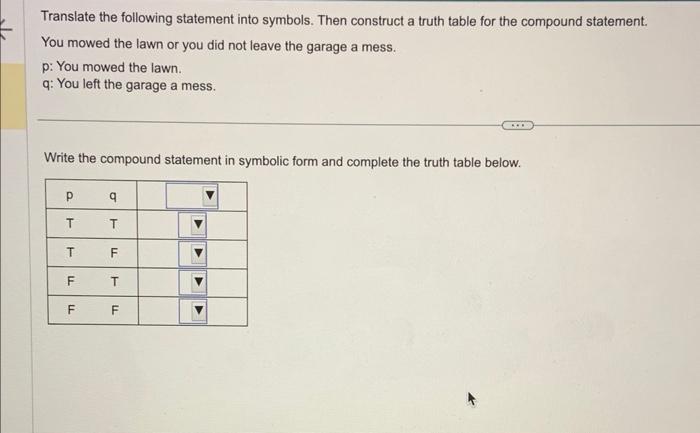 Solved Construct a truth table for the given statement. | Chegg.com