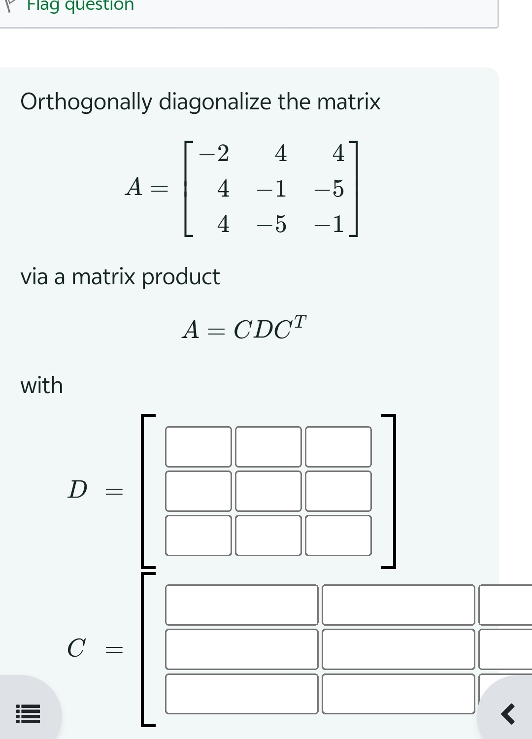 Solved Orthogonally diagonalize the | Chegg.com