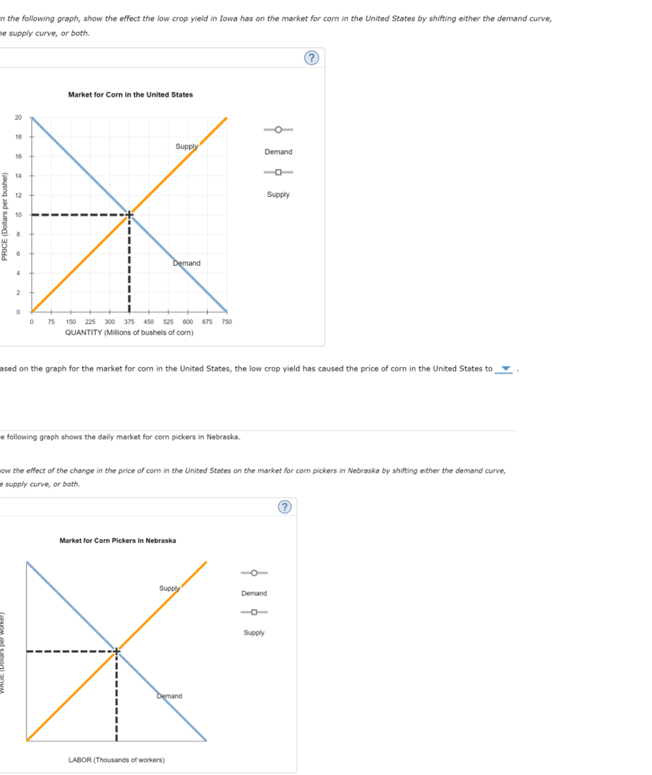 Solved This exercise examines the effect of a low crop yield | Chegg.com