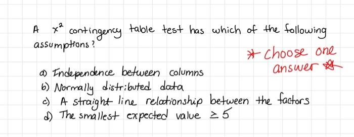 Solved A x2 contingency table test has which of the | Chegg.com