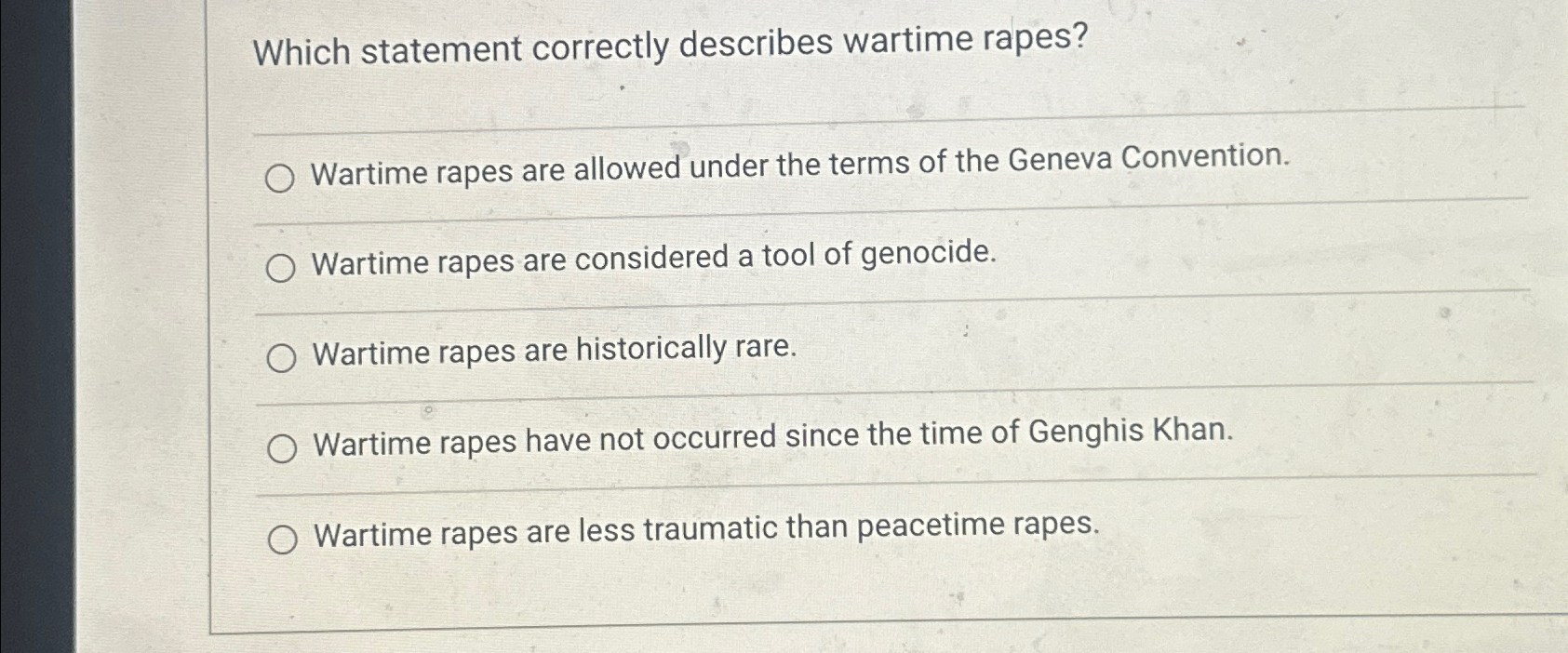 Solved Which statement correctly describes wartime | Chegg.com