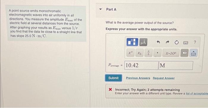 Solved Part A A point source emits monochromatic | Chegg.com