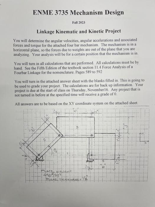 Linkage Kinematic and Kinetic Project You will | Chegg.com