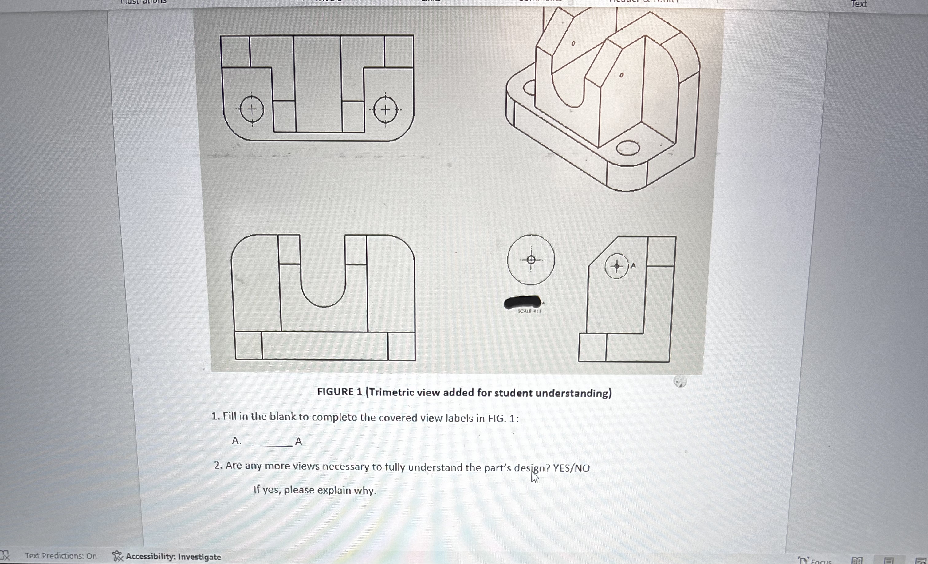 Solved FIGURE 1 (Trimetric view added for student | Chegg.com