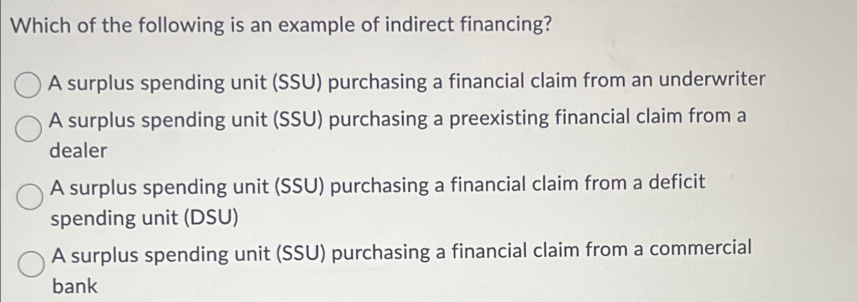 Solved Which of the following is an example of indirect | Chegg.com