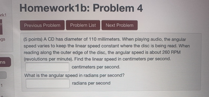 Solved Homework1b: Problem 4 erk1 Previous Problem Problem | Chegg.com