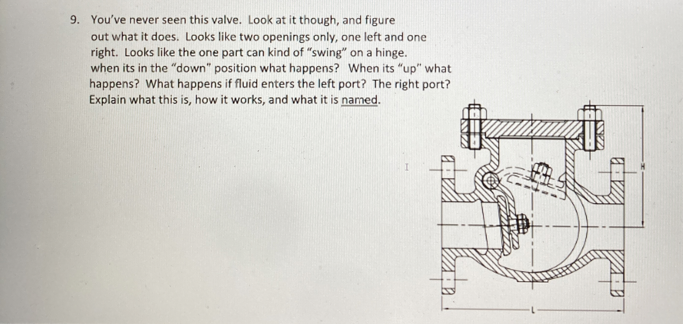 Solved You've never seen this valve. Look at it though, and | Chegg.com