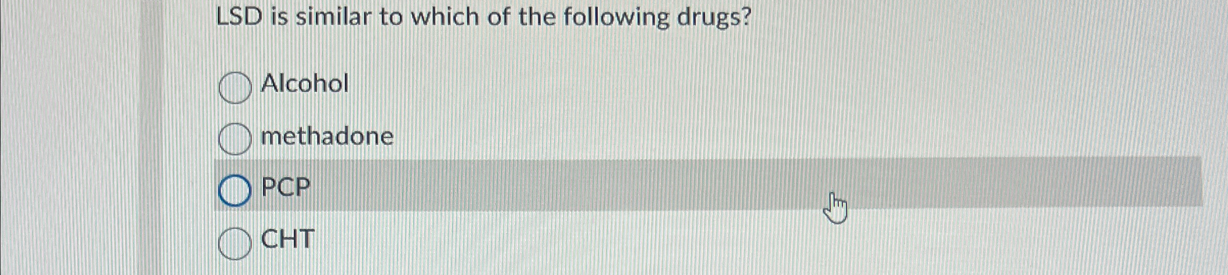 Solved LSD is similar to which of the following drugs? | Chegg.com