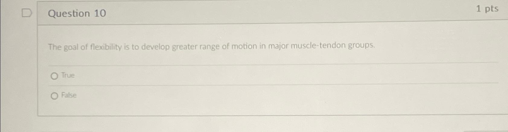 Solved Question 101 ﻿ptsThe goal of flexibility is to | Chegg.com