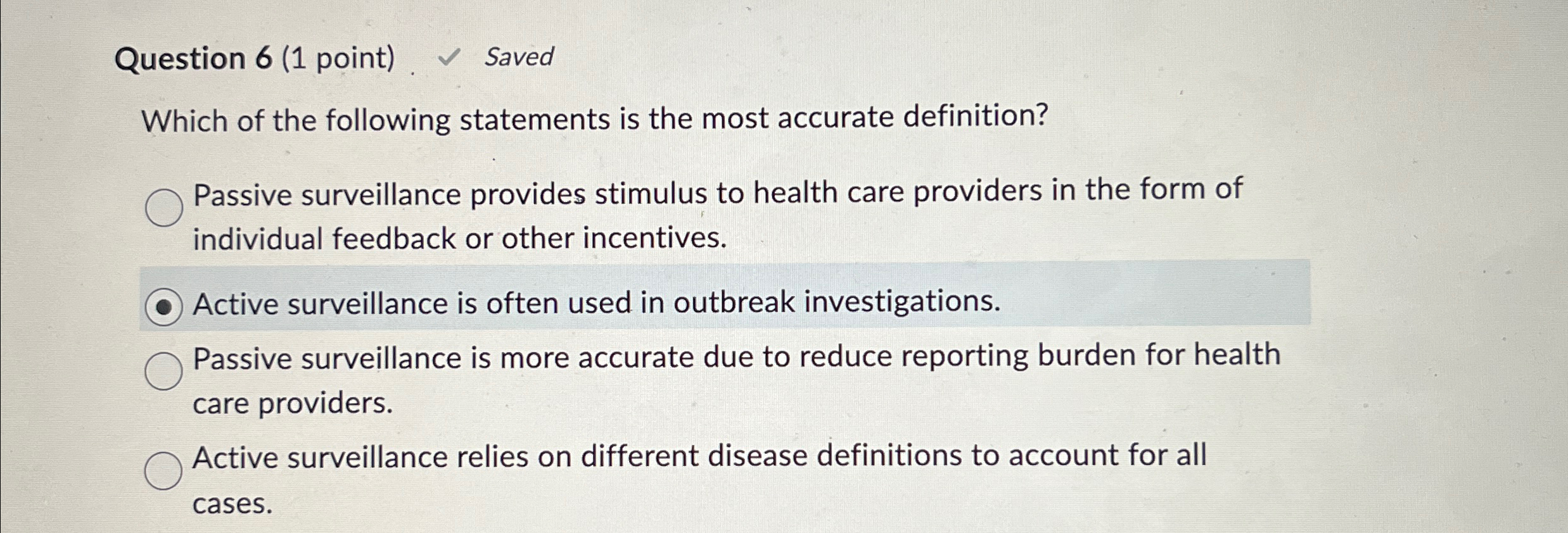 Solved Question 6 (1 ﻿point) ﻿SavedWhich of the following | Chegg.com