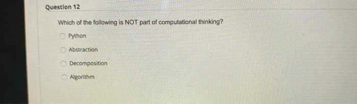 Solved Question 12 Which of the following is NOT part of | Chegg.com