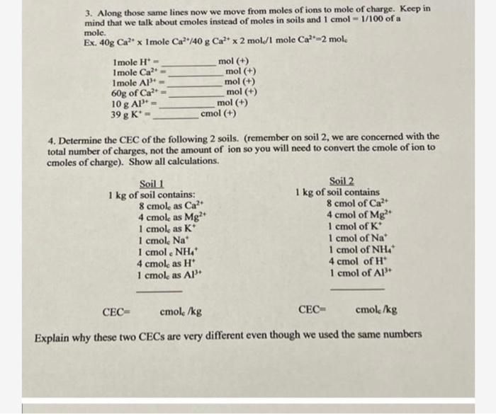 Solved 3. Along those same lines now we move from moles of | Chegg.com