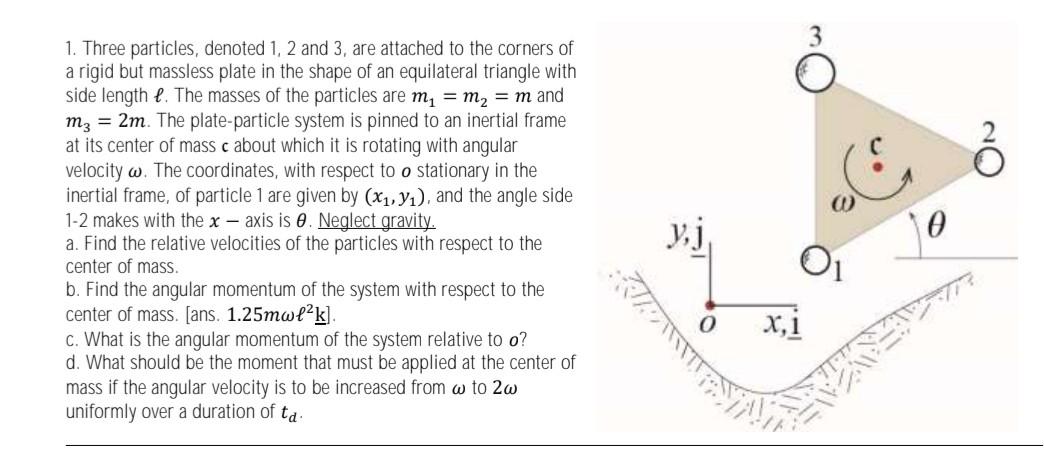Solved 1. Three particles, denoted 1,2 and 3 , are attached | Chegg.com