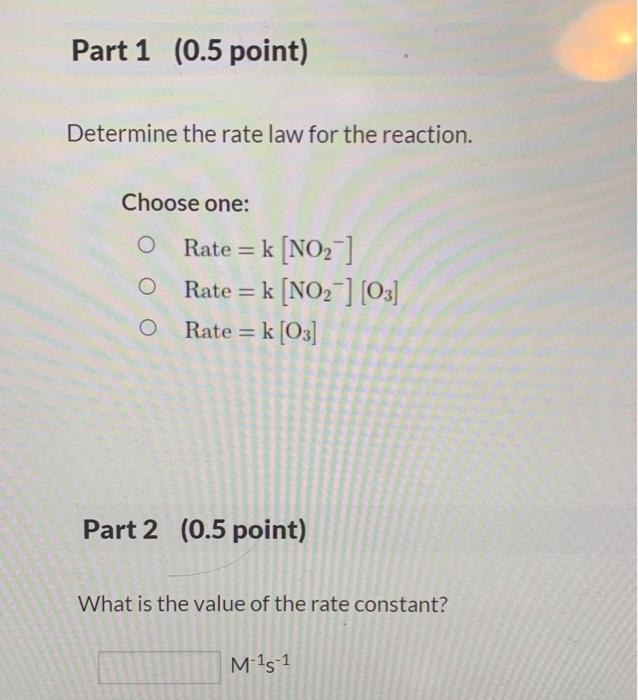 Solved The Following Kinetic Data Were Collected At 298 K