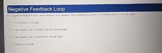 Solved Negative Feedback Loopin a negative feedback loop, | Chegg.com