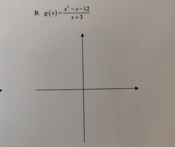 Solved B. g(x)=x2-x-12x+3Sketch the graph of rational | Chegg.com