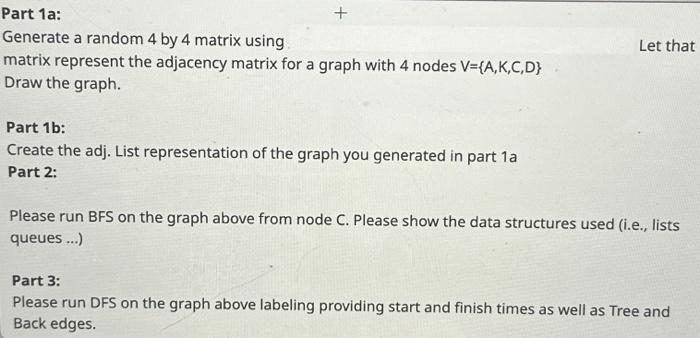 Generate a random 4 by 4 matrix using matrix | Chegg.com