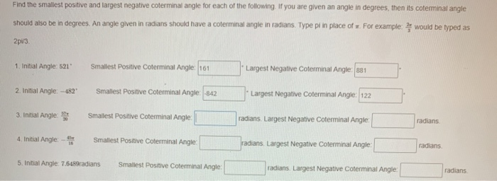 Solved Find the smallest positive and largest negative | Chegg.com