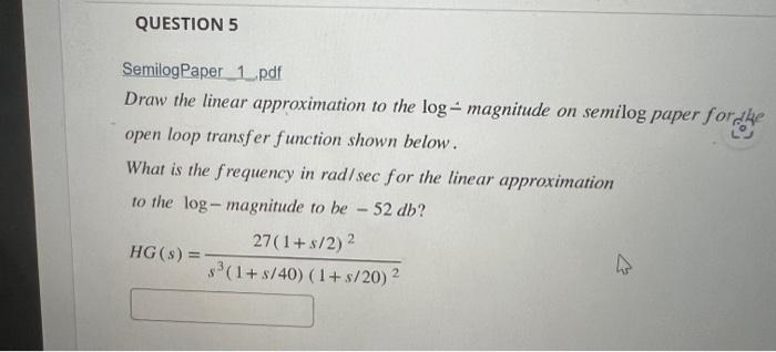 Solved SemilogPaper 1 pdf Draw the linear approximation to | Chegg.com