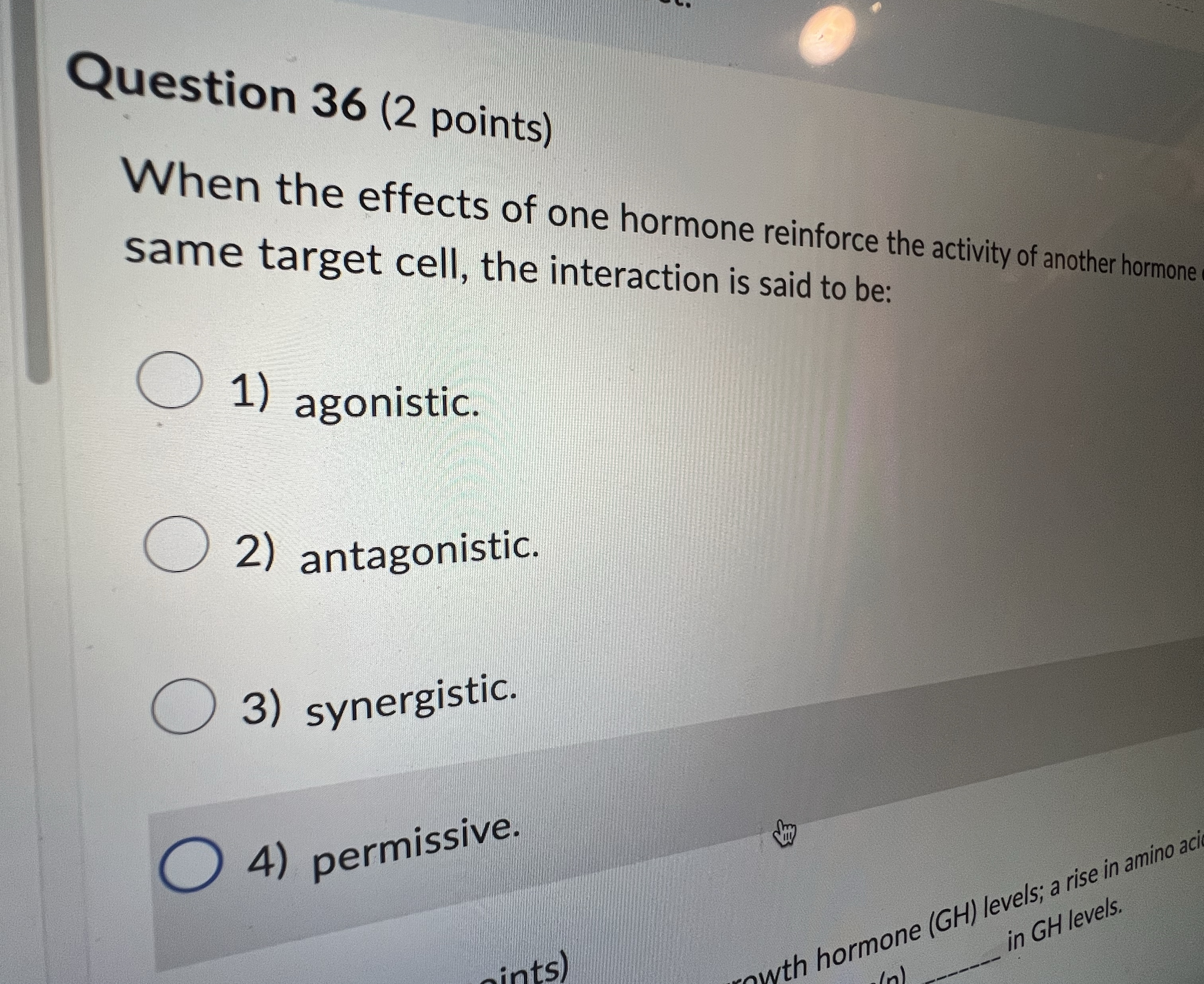 Solved Question 36 (2 ﻿points)When the effects of one | Chegg.com