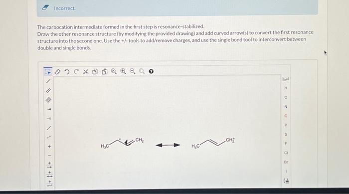 Solved The carbocation intermediate formed in the first step | Chegg.com