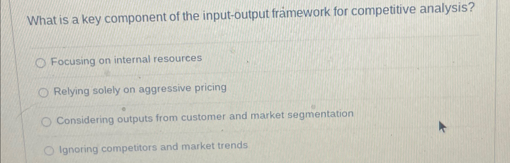 Solved What Is A Key Component Of The Input Output Framework