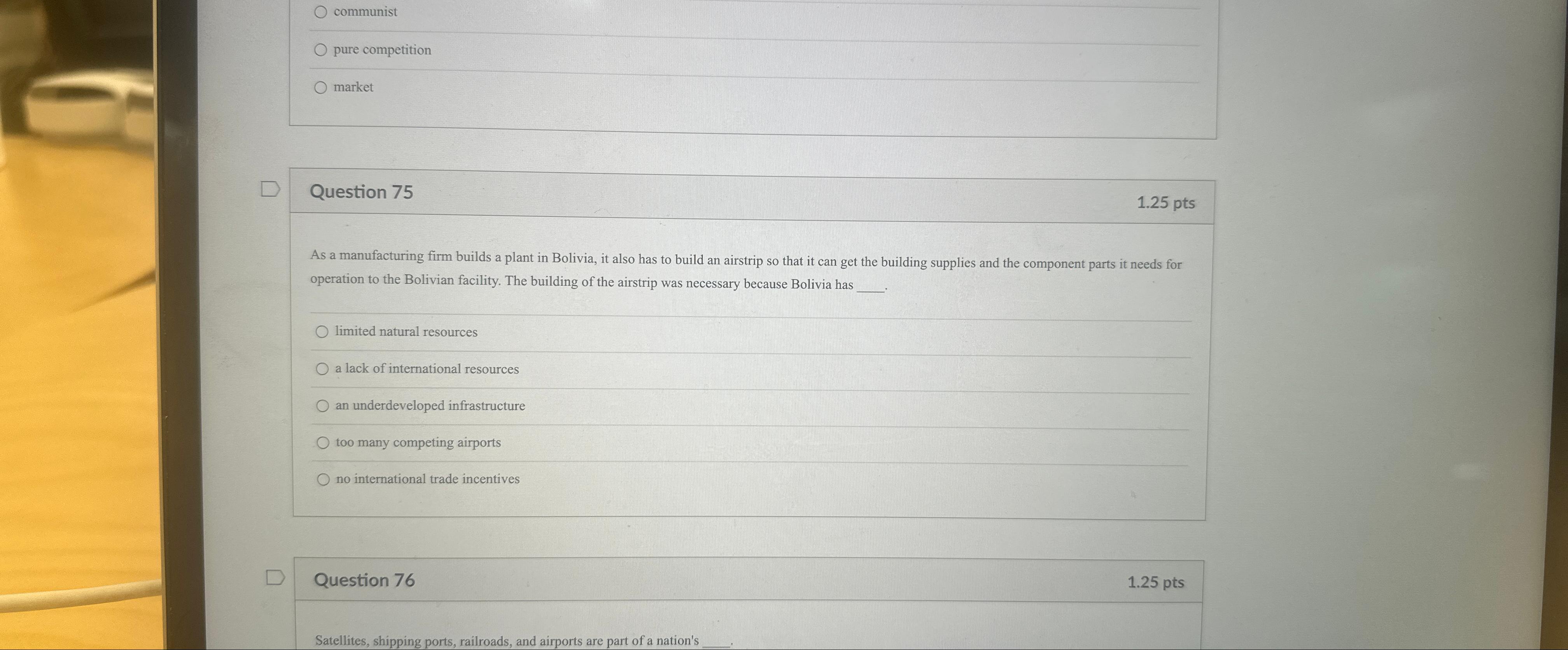 Solved communistpure competitionmarketQuestion 751.25 ﻿ptsAs | Chegg.com