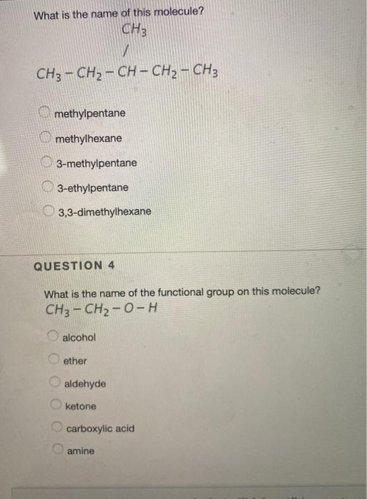 Solved What is the name of this molecule? CH3 V CH3 - CH2 - | Chegg.com